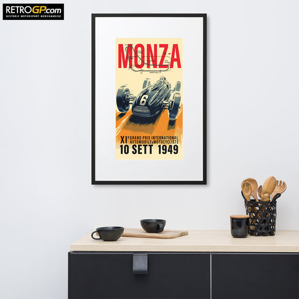 Monza 1949 Matte Paper Framed Print With Border – RetroGP