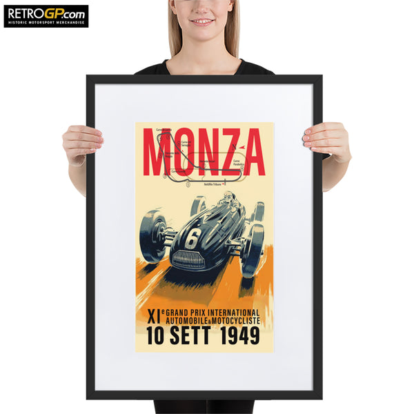 Monza 1949 Matte Paper Framed Print With Border – RetroGP