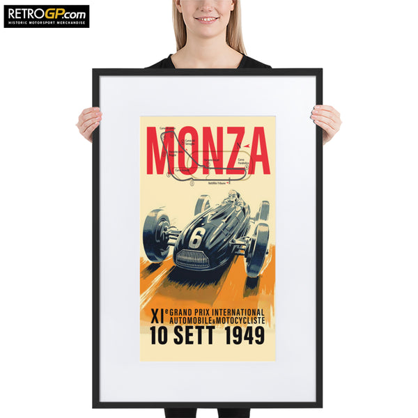 Monza 1949 Matte Paper Framed Print With Border – RetroGP
